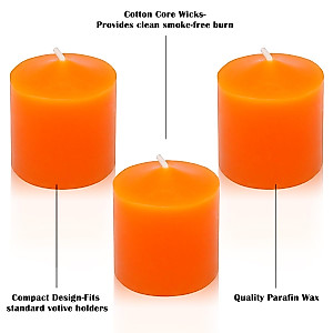 9-Pack 1.25-Inch Orange Votive Candles for Halloween Fall Harvest – Unscented Small Tealight Candle for Home Decor, Meditation, and Special Occasions