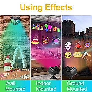 Projector Lights Outdoor 2-in-1 72 HD Effects Patterns & 3D Ocean Wave Snowflake Holiday IP65 Waterproof with Remote Control Timer Christmas, Halloween, Easter Gift Home Garden Party Decor