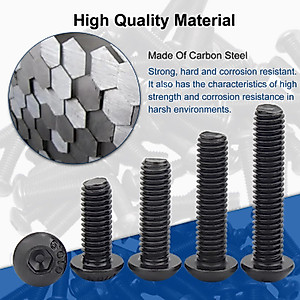 MroMax 100Pcs M5 x 8mm Button Head Socket Cap Bolts Screws, Alloy Steel 10.9 Grade, Allen Socket Drive, Black Oxide Finish, Fully Machine Thread