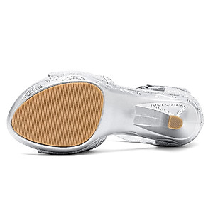 DREAM PAIRS Girls Low Heel Dress Pump Sandal Ankle T Strap Flower Silver - 2 Little Kid