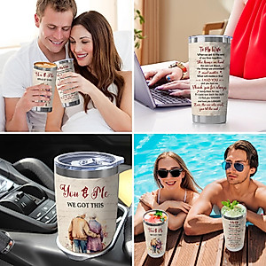 20 Oz My Wife Tumbler - Romantic Presents for Wife Birthday, Anniversary, Valentines Day - I Love You Gifts