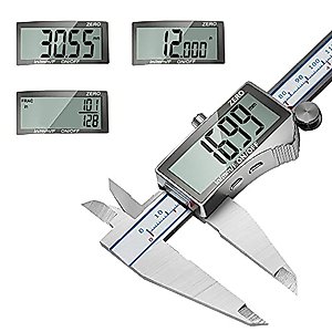 Digital Calipers, DITRON 6" Vernier Caliper- Electronic Micrometer with Large LCD Screen, Stainless Steel, Auto-Off Feature, Inch/Fraction/Millimeter