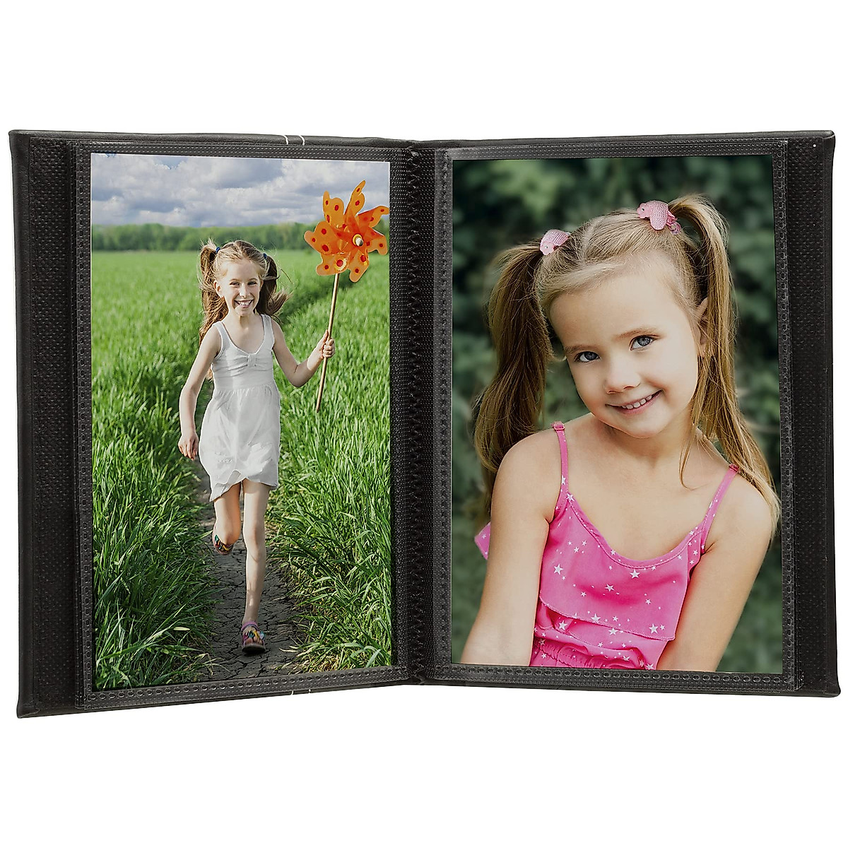 4x6 Black Photo Album w/White Stitching - Holds 24 Photos
