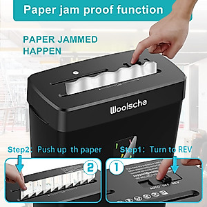 Woolsche Paper Shredder - 10-Sheet Cross Cut with 3.43-Gallon Basket - P-4 Security Level - 3-Mode Design - Shreds CD and Credit Card - Durable, Fast, and Jam Proof for Home Office (ETL Certified)