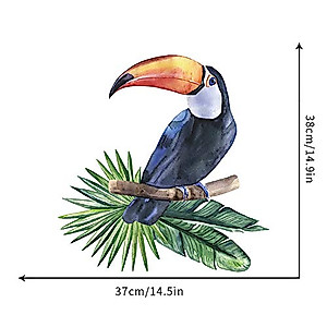 ROFARSO Lifelike Lovely Cute Toucan Birds Animal 3D Vinyl Wall Stickers Removable Wall Decals Art Decorations Decor for Nursery Baby Bedroom Playroom Living Room Murals