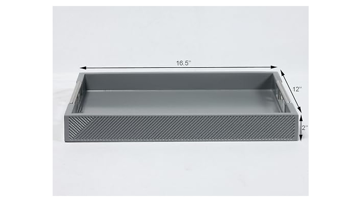 Stylish Serving Tray with Metal Handles - Modern Décor
