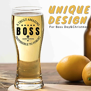 Onebttl Boss Gifts for Men, Beer Glass for Boss, 15 oz Pint Glass, Beer Mug, Perfect Boss Idea for Men/Male in Boss Day, Birthday, Christmas, Appreciation, Office - Amazing