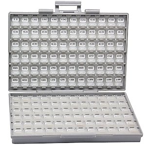 AideTek 0402 Size Surface Mount Resistor 144 Values, 100pc/value 1% Sample Resistor Kit Distributed in Box-All Enclosure E96 Serial 0ohm to 1mohm Designer Kit