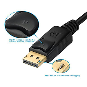 CableDeconn Multi-Function Displayport Dp to HDMI/DVI/VGA Male to Female 3-in-1 Adapter Converter Cable