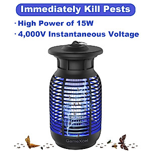 Bug Zapper Electric Mosquito Zapper Mosquito Killer Outdoor and Indoor Insect Fly Traps UV Insect Catcher Insect Killer Gnats Pest Attractant Trap for Home Patio Backyard Round