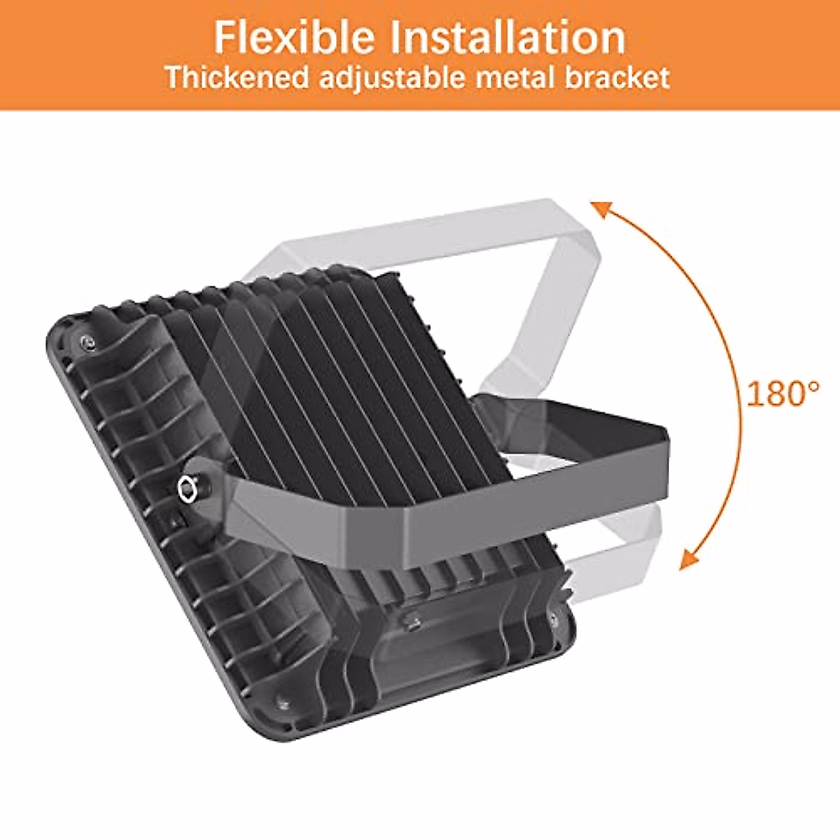 LEPOWER 50W LED Flood Light, 5000lm Work Light with Plug, Equiv 250W Halogen, 6000K White Light, IP66 Waterproof Outdoor Floodlight for Garage, Garden, Lawn, Basketball Court, Playground 2 Pack