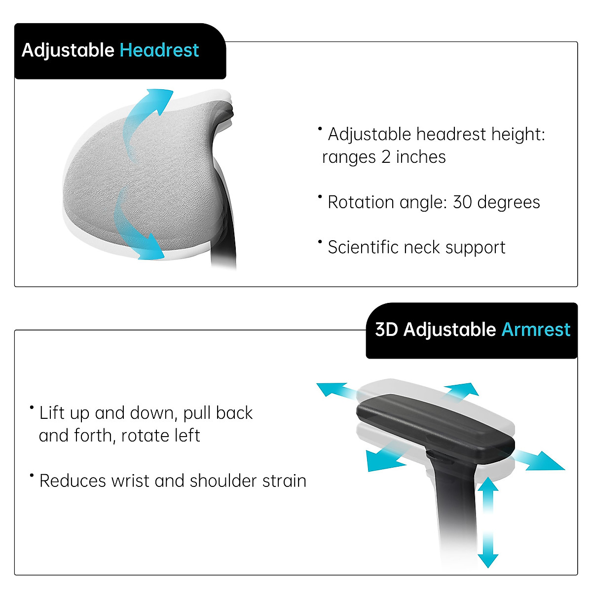 EUREKA ERGONOMIC Ergonomic Office Chair with Back Support, Home Office Desk Chairs Dual Backrests Office Chair, Executive Office Chair Adjustable Arms, Best Office Chair for Lower Back Pain, Beige