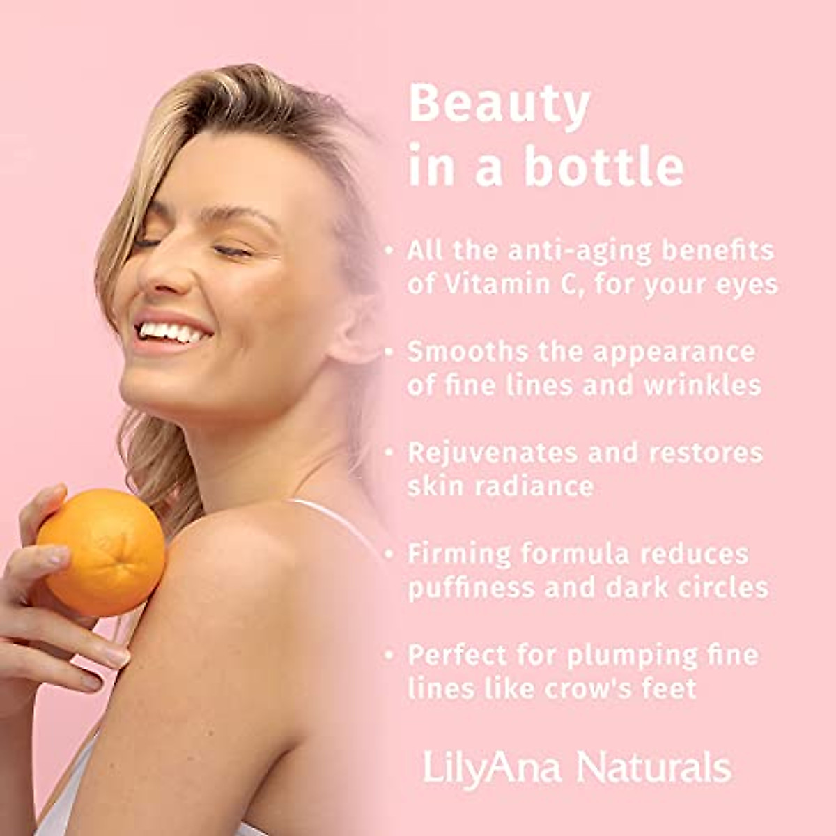 LilyAna Naturals New Formula Eye Cream for Dark Circles, Puffiness, Wrinkles and Bags - Anti-Aging and Hydrating - For Sensitive Skin - 1 oz - Made in USA