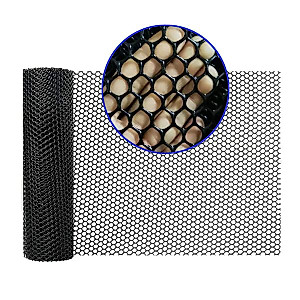 Plastic Gutter Guard Mesh Roof Gutter Protection Screen Roll Leaf Filter Gutter Cover Guard Mesh Protector Roof Leaf Guard No Hooks (0.4m x 4m=(1.3Ft x 13.1Ft), Black)