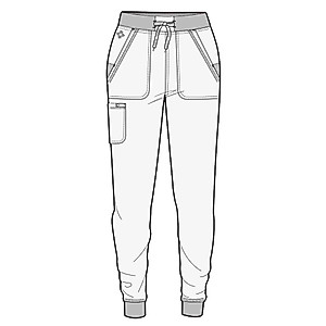 Med Couture Scrub Pants for Women Jogger Pant with 5 Pockets, Lightweight, Ultra Soft, 2-Way Stretch Fabric - MC7710, XL, Black