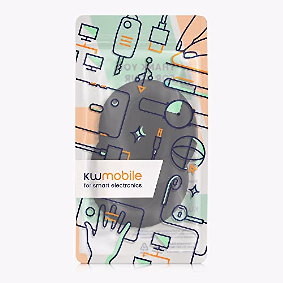 kwmobile Ear Pads Compatible with Cowin E7 Active Noise Cancelling Earpads - 2X Replacement for Headphones - Black