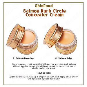 SKINFOOD Salmon Dark Circle Concealer Cream #1 - Concealer for Dark Circles - Under Eye Concealer for Dark Spots and Wrinkles - Full Coverage Under Eye Concealer - 0.35 Oz/10 g (Salmon Blooming)