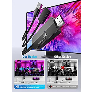 Compatible with iPhone to HDMI/USB C to HDMI/Micro USB to HDMI Cable, 3-in-1 MHL hdmi Phone to TV HDMI Cable, 1080P Mirroring&Charging Cable for All Smartphones Tablets to TV/Projector(3.28FT/1M)