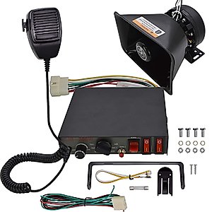 Police Siren Speaker - DC 12V 200w Car PA System kit with emergency siren horn Speaker loud 9 sound Wired Handheld Microphone Loudspeaker Emergency Siren Electronic For vehicles Truck UTV ATV
