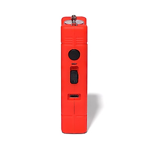 VIPERTEK VTS-881 Micro Stun Gun for Self Defense Rechargeable with LED Flashlight, Red