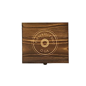 THE PERFECT SHOT Whiskey Co 12 GA Collection Signature Shotgun Shell Whiskey Rocks Glasses Gift Box | Set of 2 | REAL METAL Case and Heavy Glass | Old Fashioned Whiskey Glasses Gift Set | 10 Oz