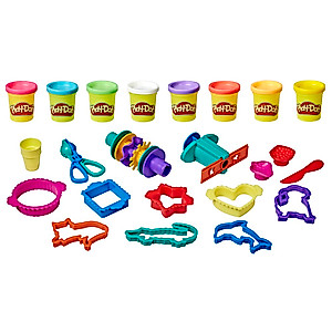 Play-Doh Large Tools and Storage Playset, Arts and Crafts for Kids with 20 Tools and 8 Colors, Preschool Toys for 3 Year Old Girls and Boys and Up