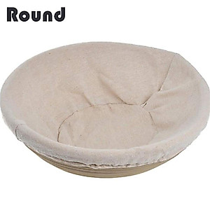 1 Pcs Round Bread Proofing Proving Basket, Rattan Banneton Brotform, Fermentation Wicker Basket, Country Baguette Bread Proof Tasting Baskets, Dough Banneton Baskets (13 * 6CM)