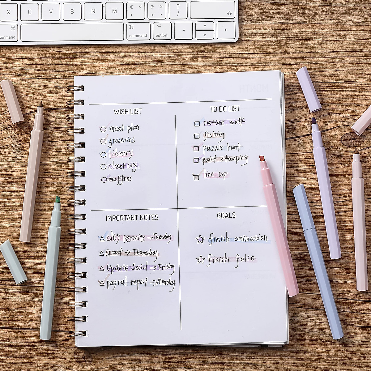 Mr. Pen- Aesthetic Highlighters, 6 Pack, Muted Pastel Color, Chisel Tip, No Bleed Bible Highlighter Pastel, Highlighters Assorted Colors, Pastel Highlighter Set, Aesthetic School Supplies