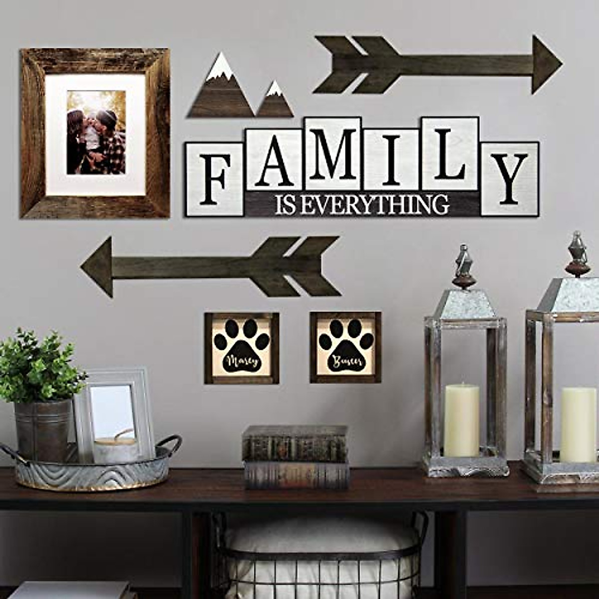 Hanging or Standing Family is Everything Wall Sign or Shelf Sign - Family Sign, Family Signs for Home Decor Wall, Family Decor, Christian Family Wall Decor for Living Room, Family Wall Art - White
