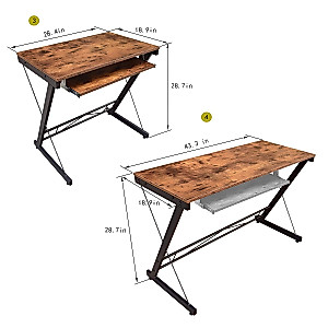 DRM 62'' Corner Computer Desk with Keyboard Tray L-Shaped Desk PC Laptop Desk Gaming Desk Workstation for Home Office, Space-Saving, Easy Assembly (Rustic Brown)