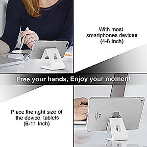 COOLOO Cell Phone Stand,【2 Pack】 Tablets Stand Desktop Cradle Holder Dock for Smartphone E-Reader, Compatible Phone Xs Max X 8 7 6 6s Plus 5 5s, Charging, Universal Accessories Desk (White)
