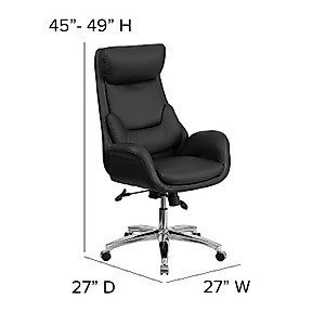 Flash Furniture Robert High Back Burgundy LeatherSoft Executive Reclining Ergonomic Swivel Office Chair with Arms