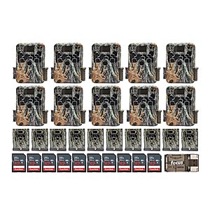 Browning Trail Cameras Strike Force Extreme 16MP Game Camera (10-Pack) Bundle with Security Box (10-Pack), 32GB SD Card and Card Reader (10-Pack) (31 Items)