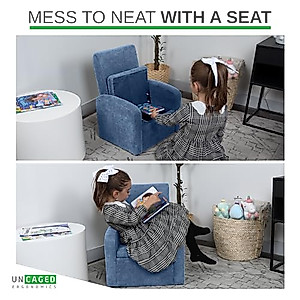 STASH Kids Sofa Chair, Toddler Sofa Chair w/Storage Toddler Fold Out Chair Foldable Couch for Kids upto 200lbs Toddler Chairs, Comfy Kids Lounge Chair