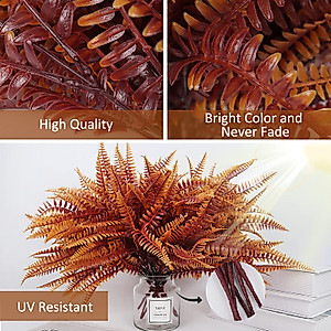 RECUTMS 8PCS Artificial Plants Greenery, Fake Boston Fern Bush Plant UV Resistant Greenery Bushes Faux Outdoor Shrubs Plants Indoor Outside Hanging Planter Home Garden Decor