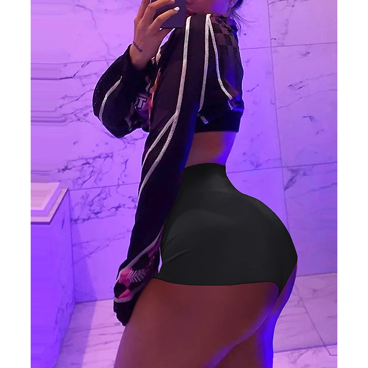 Cut Out Yoga Shorts Booty Butt Lifting Scrunch Shorts High Waisted Workout Gym Active Hot Pants Large