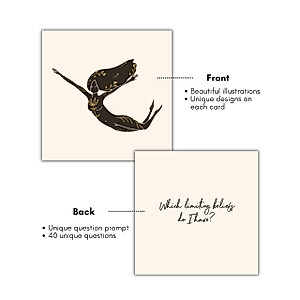 Lamare - Meditation and Mindfulness Cards I Self Reflection, Anxiety and Stress Relief Questions Kit & Accessories I 40 Question Prompts Cards I Self Care Box Gifts for Mom, Women, Birthday