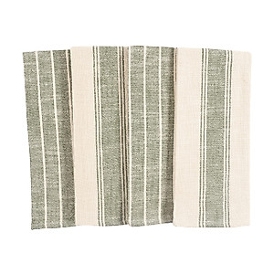 KAF Home Set of 4 Natural Rustic Farmhouse Slubbed Kitchen Towel | 100% Cotton Dish Towel, 18 x 28 Inches | Soft and Absorbent | Set of 4