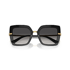 Dolce & Gabbana Modern Rectangular Prism with Arms Sunglasses, Top Black On Transparent Black, 52