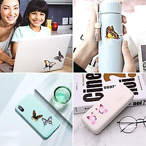 JULMELON 240 PCS Vintage Butterfly PET Transparent Stickers Set Butterflies Resin Stickers Decals for Scrapbook Silicone Resin Molds DIY Crafts Laptops