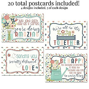 Thinking of You Blank Postcards To Send To Friends & Family, Total of 20 4"x6" Fill In Notecards (5 of each design) by AmandaCreation