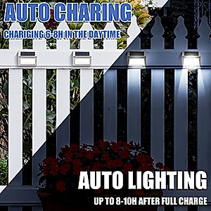 18 Pcs Solar Deck Lights Waterproof Outdoor Fence Lights 21 LED Solar Powered Step Lights Stainless Steel Stairs Lamps for Garden Pathway Backyard Patio Yard Stair Wall Railing Lighting (White)