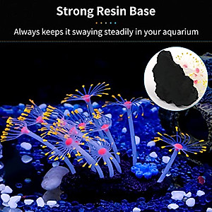 Uniclife Glowing Effect Artificial Coral Plant for Fish Tank, Decorative Aquarium Ornament, Orange