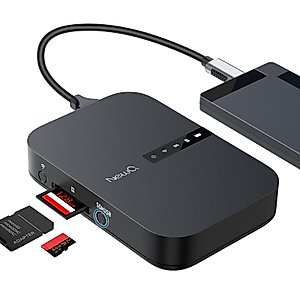 Wireless SD Card Reader for iPhone iPad: NewQ Filehub External Memory Card Reader Adapter Transfer Files from Camera SD & Micro SD to SSD & USB Drive Compatible with Phone | Computer | MacBook