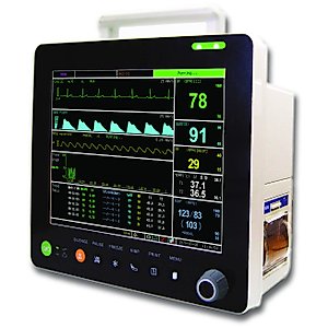 PM6000VP 12" Veterinary Multi-Parameter Monitor with ECG RESP SpO2 NIBP Temp PR Printer