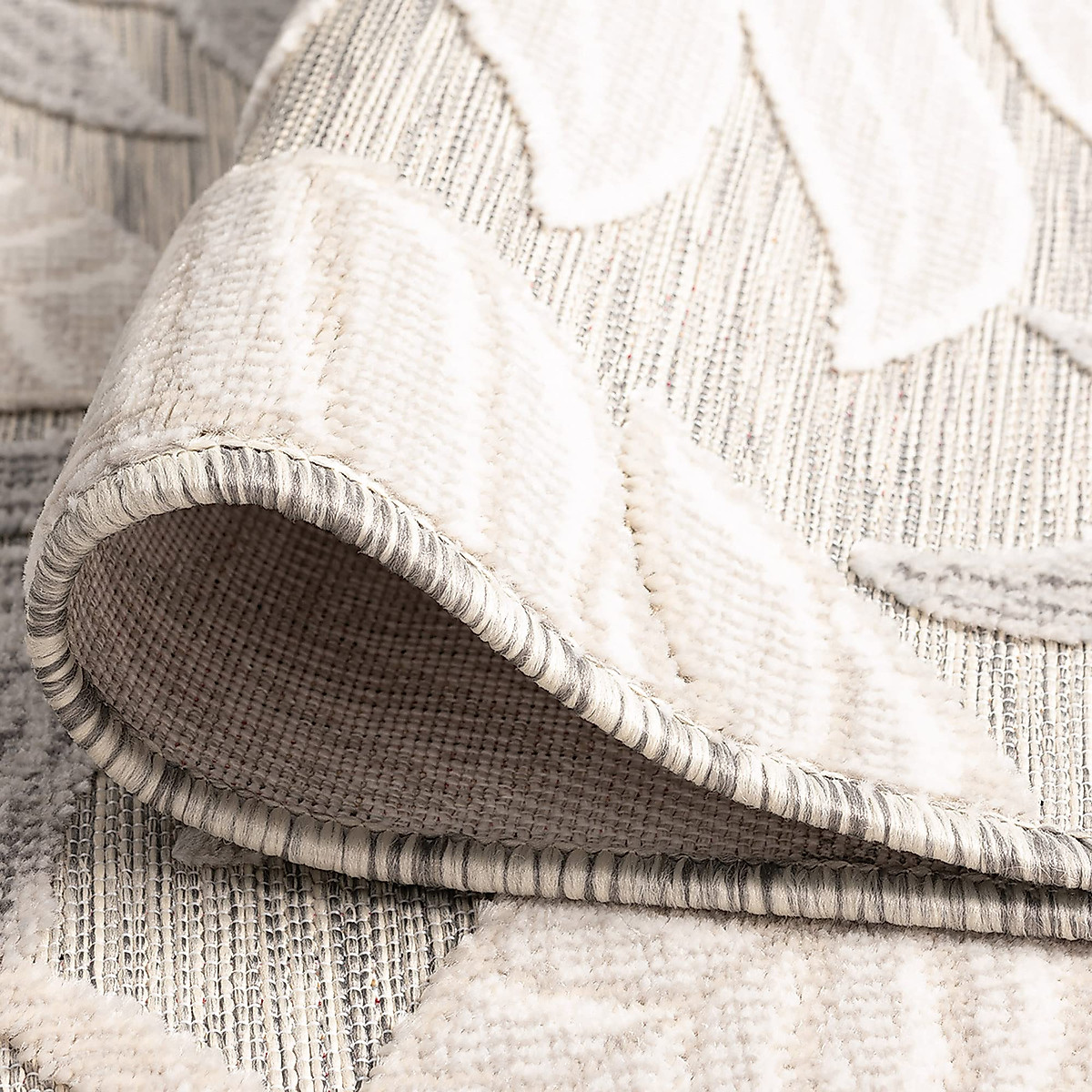 Large Jute Water Resistant Indoor Outdoor Rug 8x10 - Traditional Outdoor Rugs for Patio, Entryway, Deck, Porch, Camping, RV - Outside Area Rug