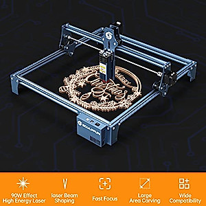 SCULPFUN S9 Laser Engraver, 90W Effect High Precision CNC Laser Engraving Cutting Machine, High Energy Laser Cutter for 15mm Wood, 0.06mm Ultra-Fine Fixed-Focus Compressed Spot, Expandable Area