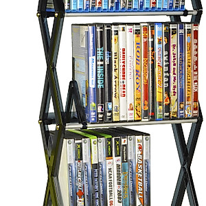 Atlantic Mitsu 5-Tier Portable Media Storage Rack – Protects & Organizes Prized Music, Movie & Video Games Collections, PN 64835195 in Smoke