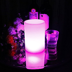 AMZSTAR LED Mood Lights, Cylinder Led Light with Remote Indoor and Outdoor Use 16 Color Changing Dimmable Led Pond Light Mood Light for Garden Party Decoration(Cylinder 10x10x15cm)