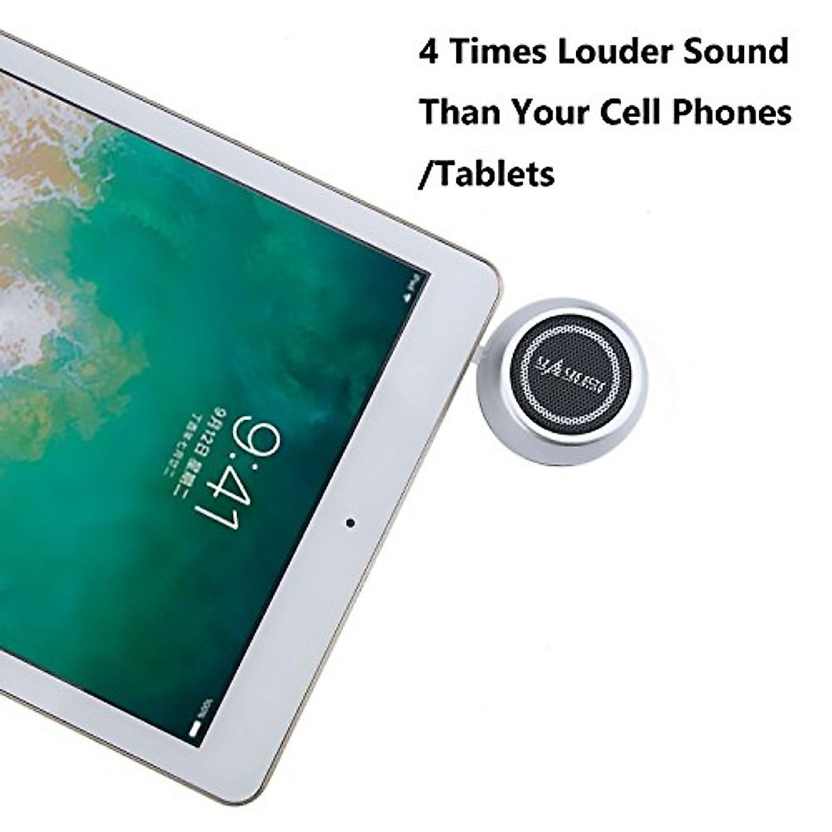 Wireless Mini Speaker 3.5mm Aux Input Jack, 3W Portable Speaker for Cellphone Tablet Laptop, Silver